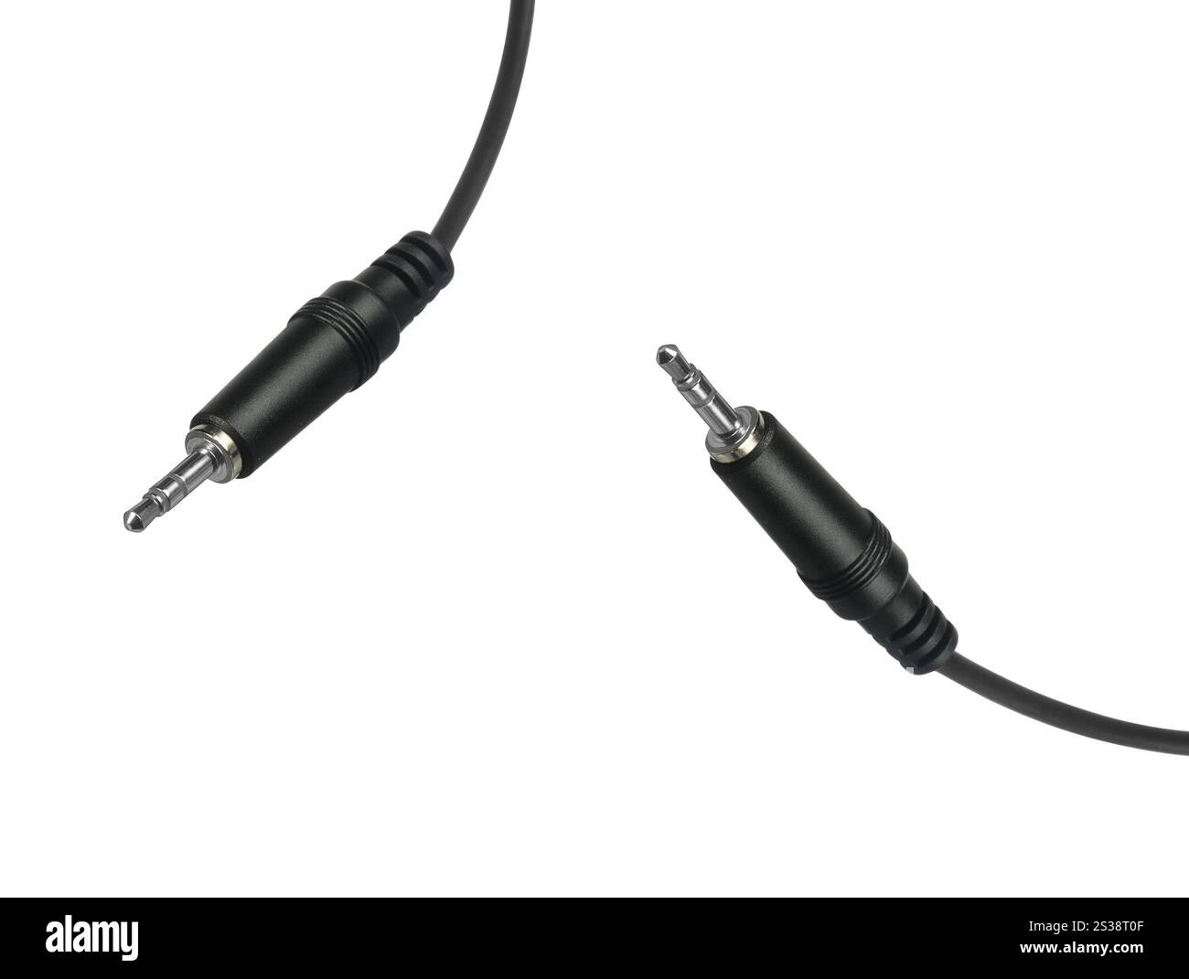 Guitar audio jack with black cable isolated on white. Guitar audio jack ...