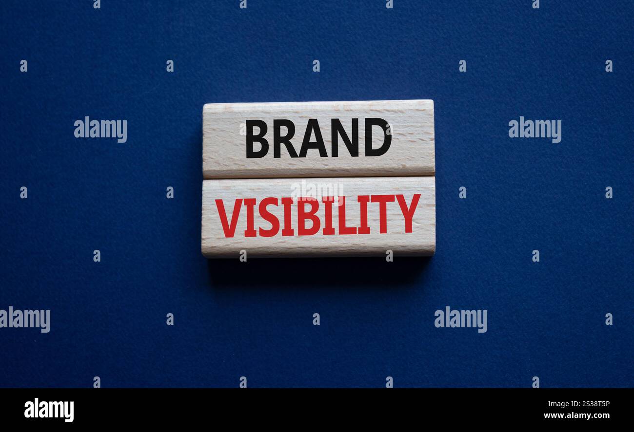 Brand visibility symbol. Wooden blocks with words Brand visibility ...