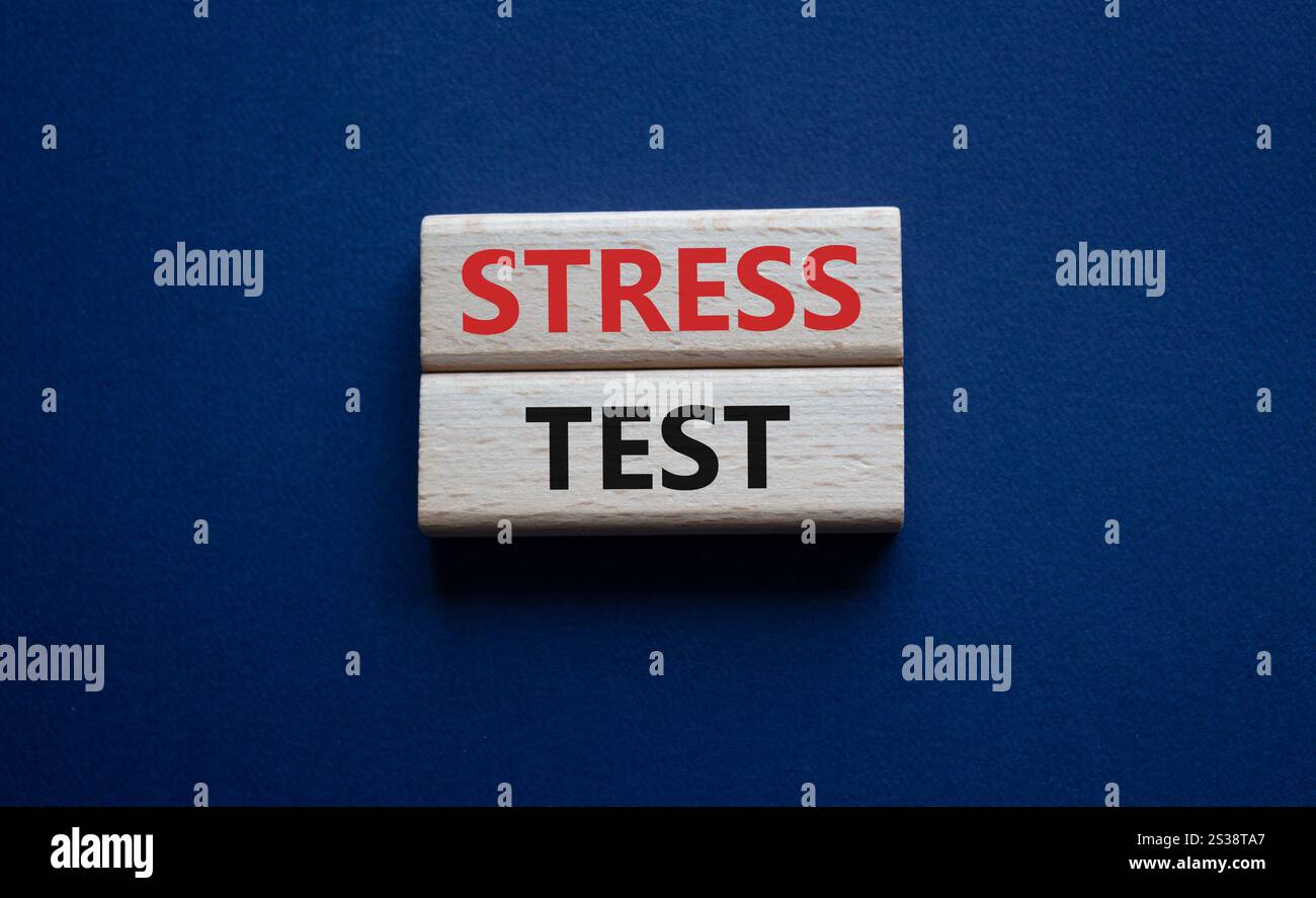 Stress test symbol. Wooden blocks with words Stress test. Beautiful ...