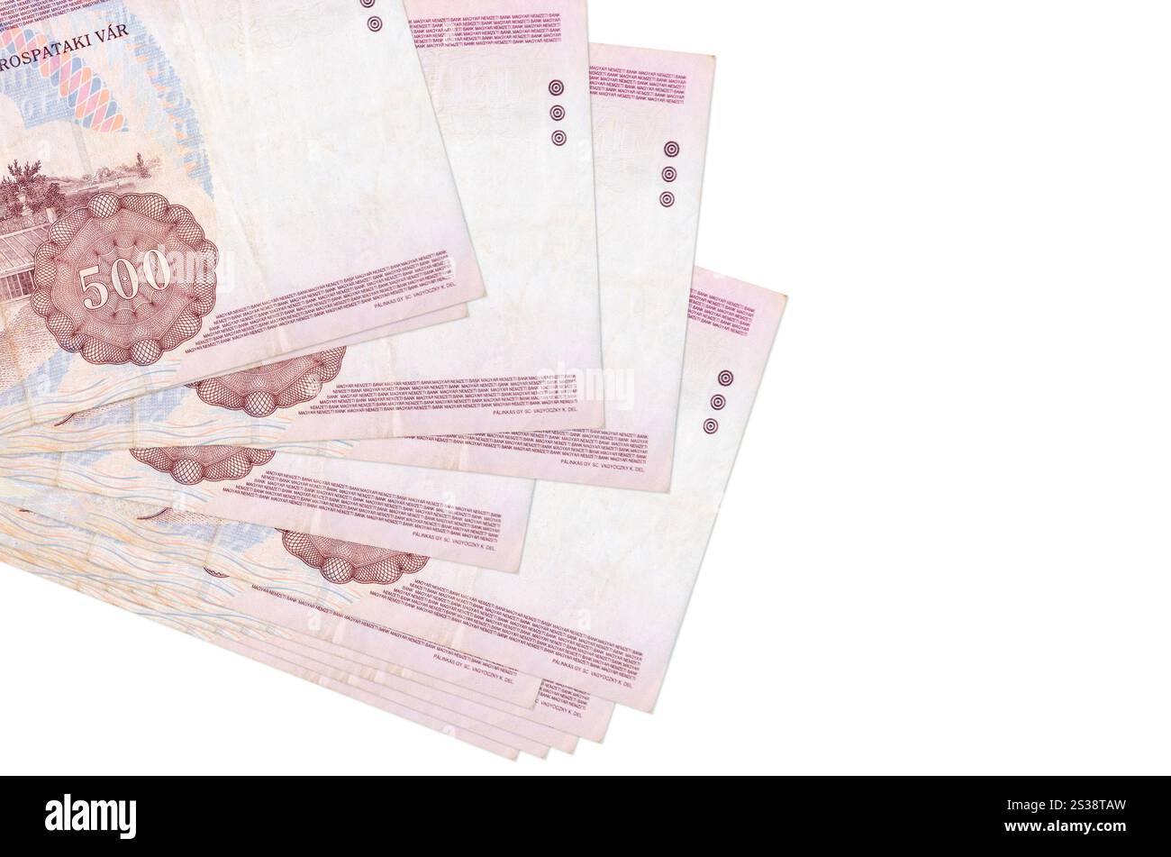 500 Hungarian forint bills lies in small bunch or pack isolated on ...