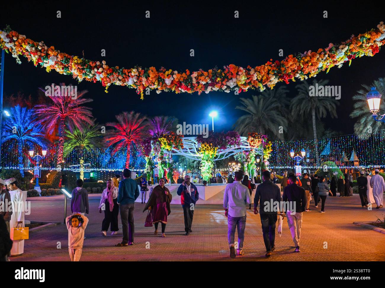 Muscat, Oman. 8th Jan, 2025. Tourists visit the Muscat Nights in Muscat ...