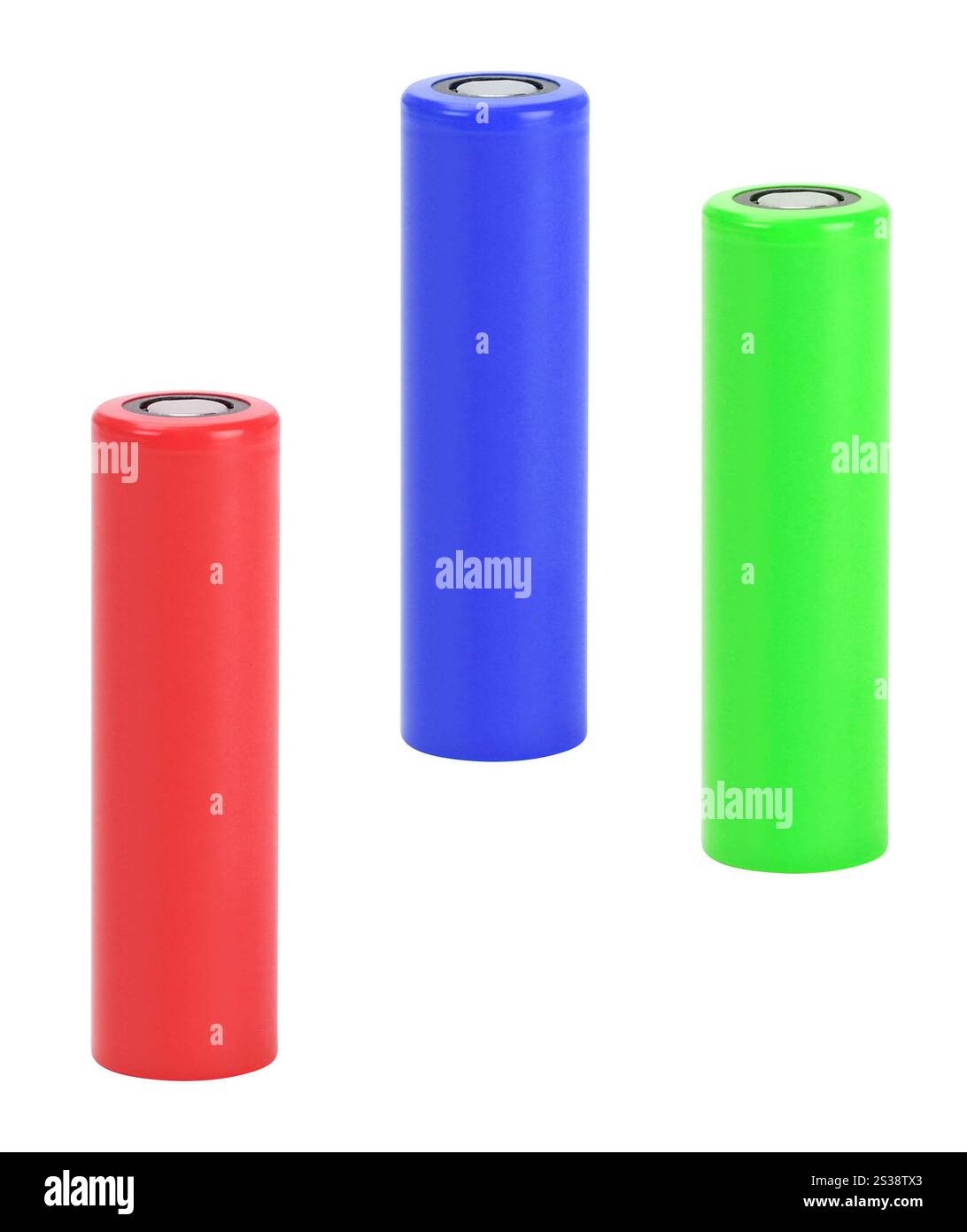 A set a of AA size batteries on white background. set a of AA size ...