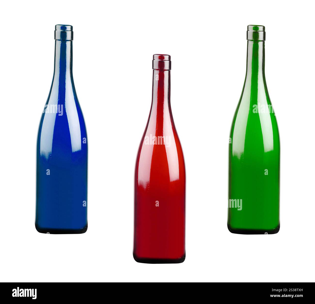 empty bottles of champaign isolated on white background. empty bottles ...