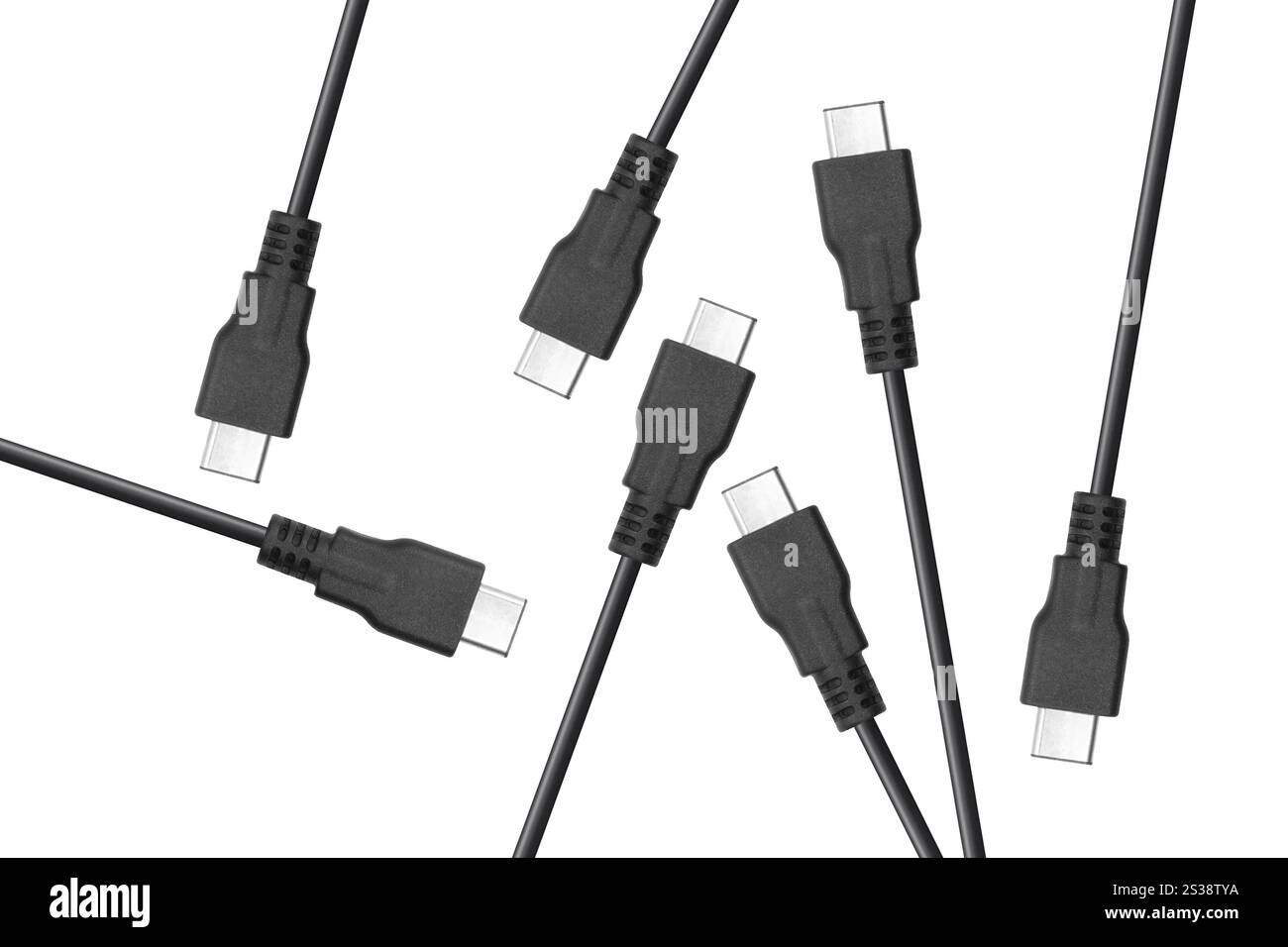 USB cables on white background Stock Photo - Alamy