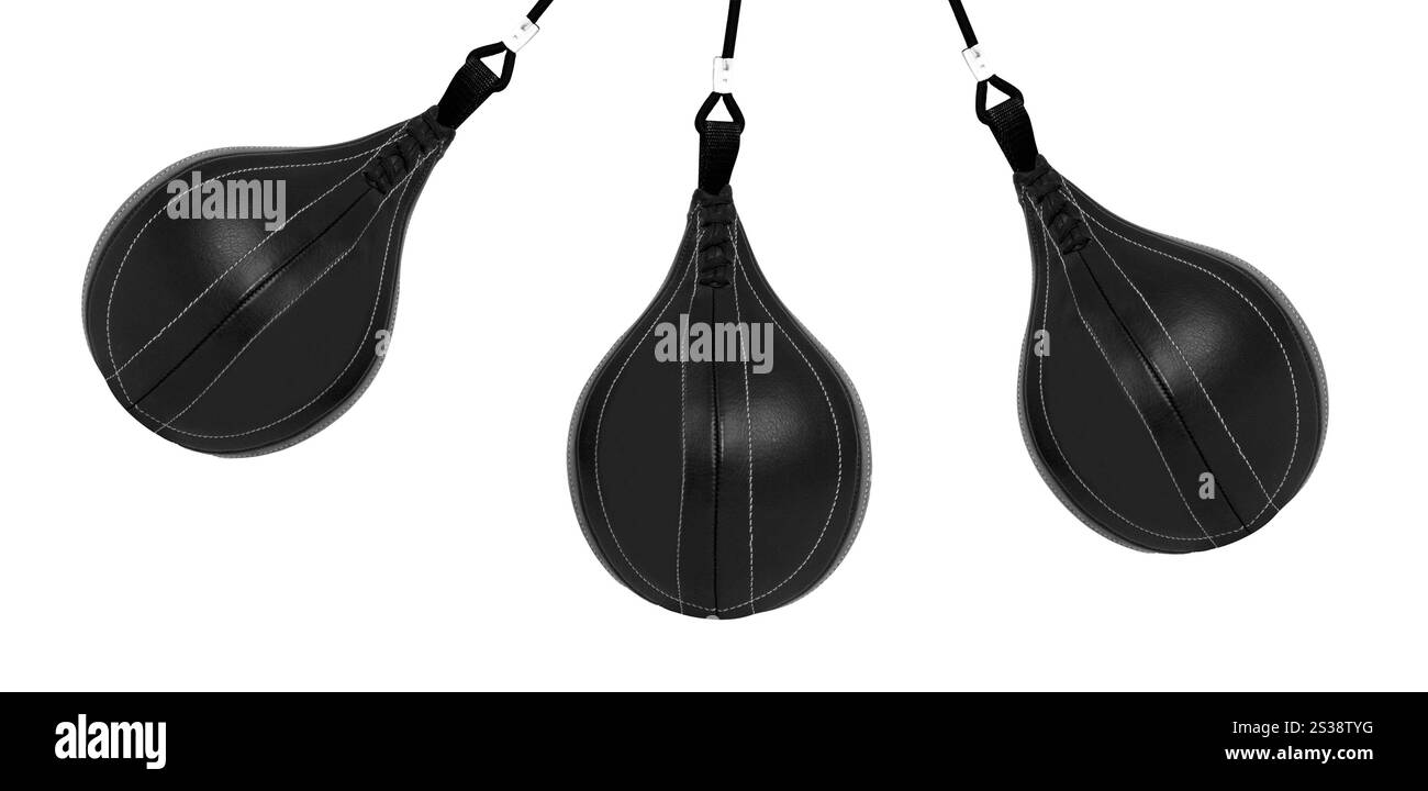 Boxing pears hanging isolated on white background. Boxing pears hanging ...