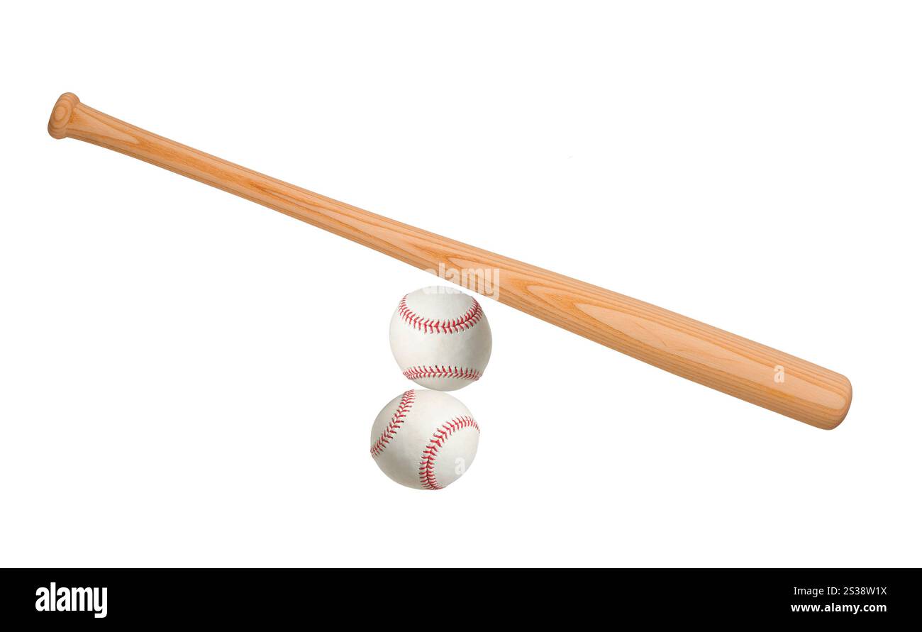 baseball balls and bat isolated on white background. baseball balls and ...