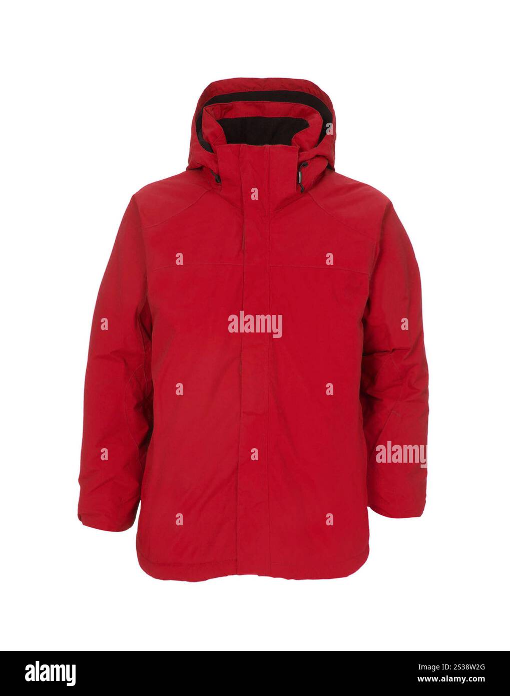 red male winter jacket isolated on white background. red male winter ...