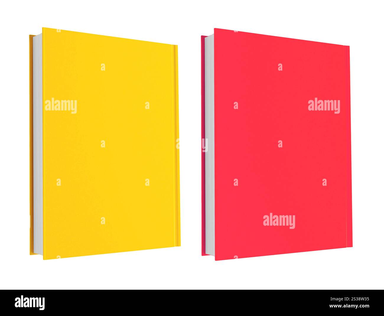 yellow and red books isolated on white background. yellow and red books ...