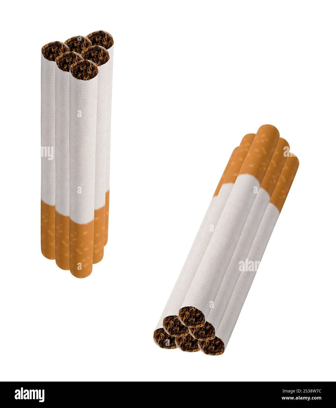Close-up of Tobacco Cigarettes isolated on white background Stock Photo ...
