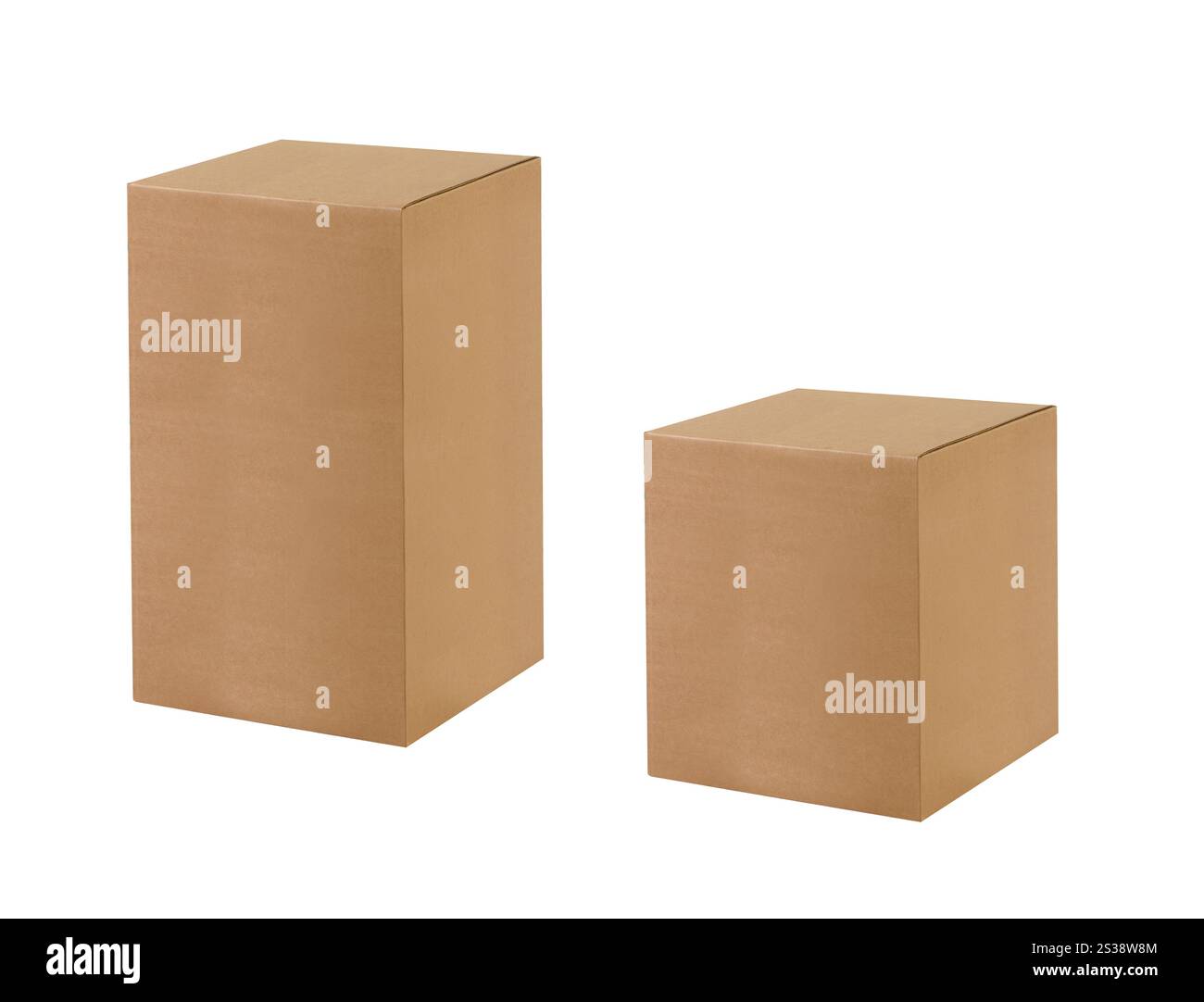Cardboard boxes front side with isolated on white Stock Photo - Alamy