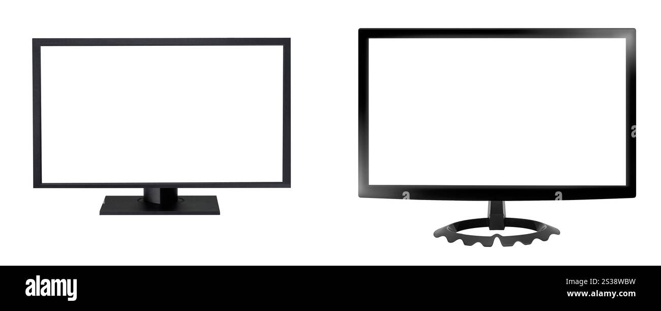 monitors isolated on white background. monitors Stock Photo - Alamy