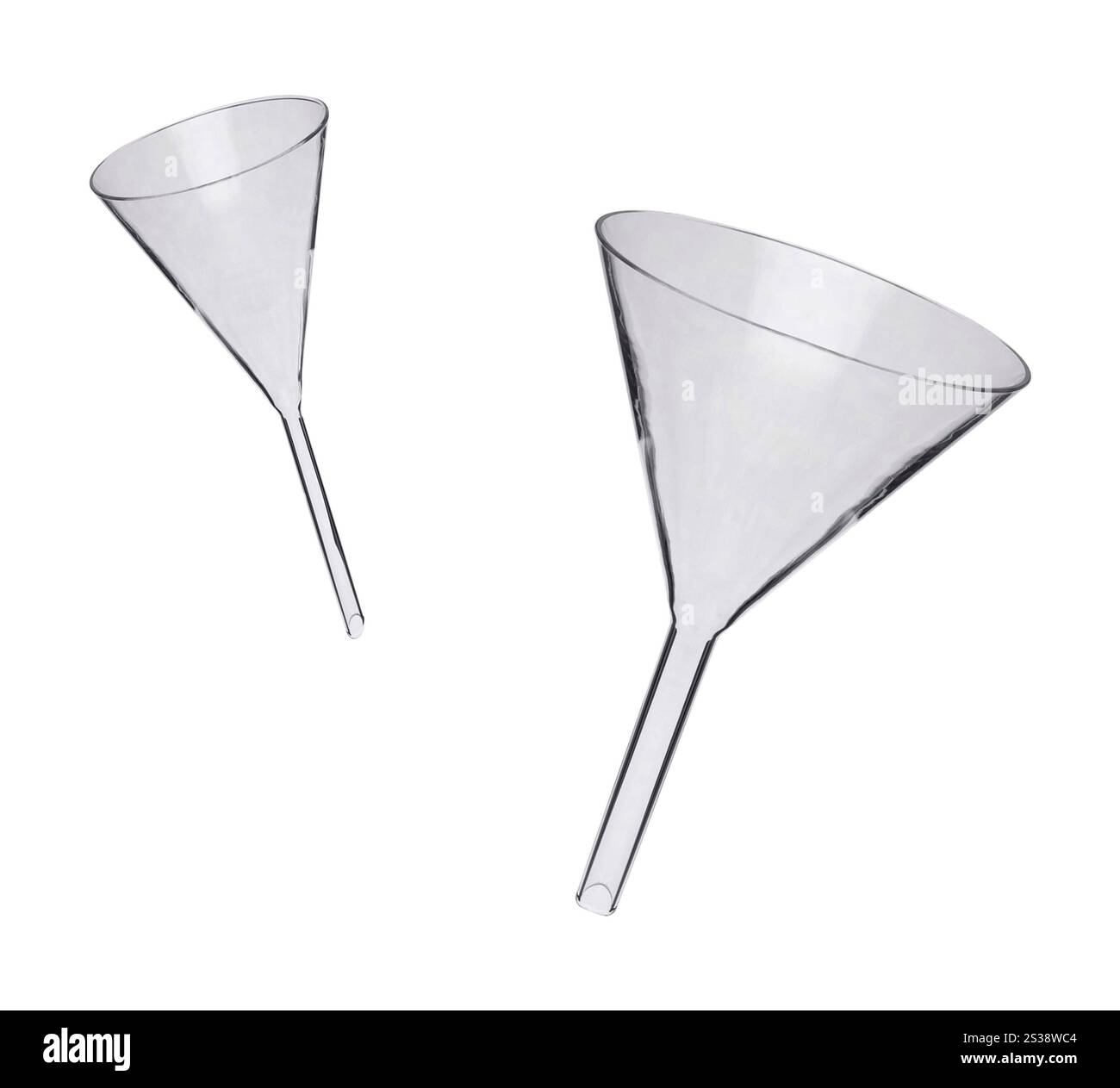 chemical funnels isolated on white background. chemical funnels ...