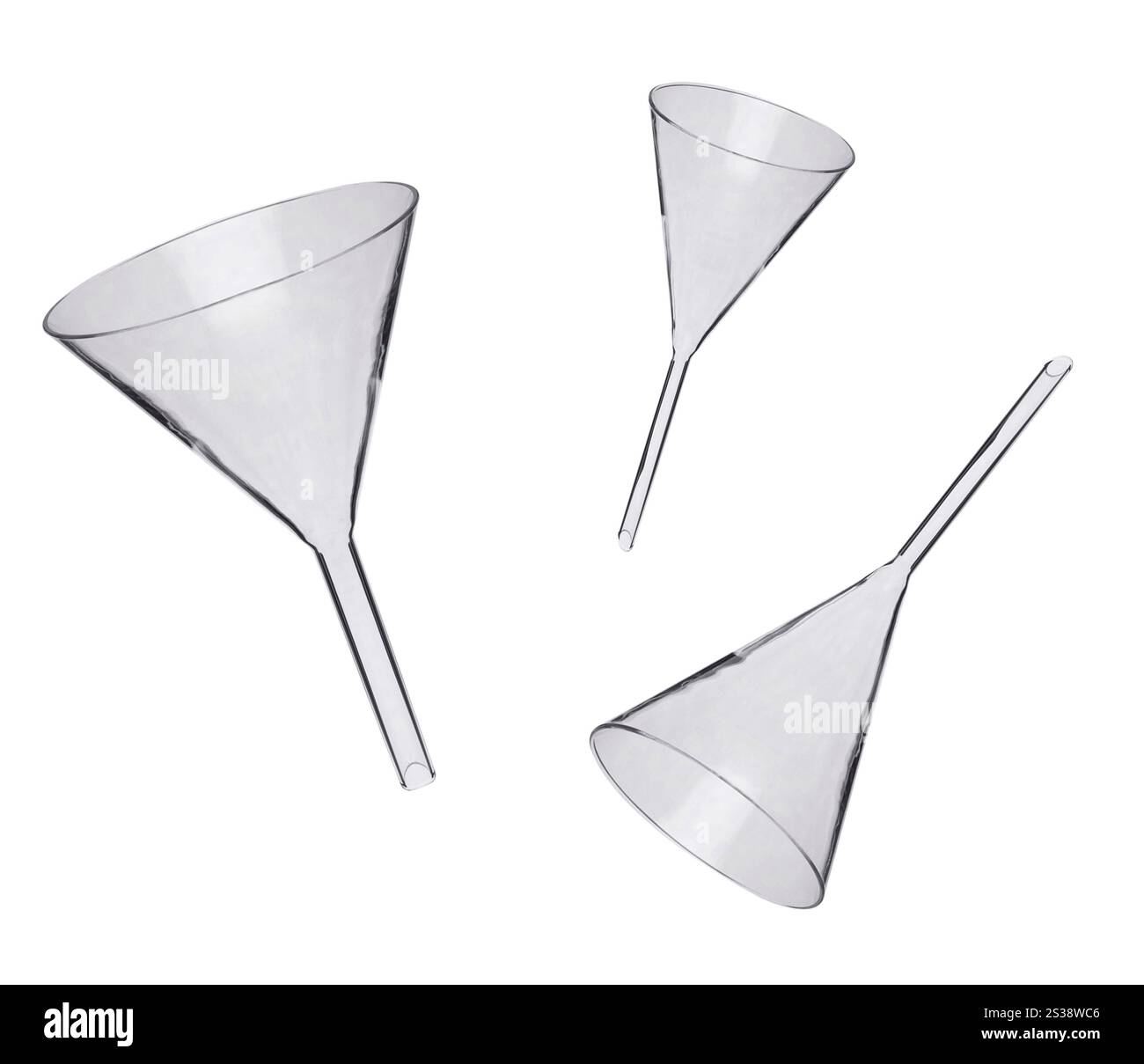 chemical funnels isolated on white background. chemical funnels ...