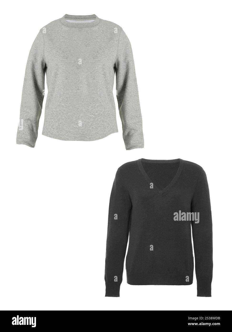black and white pullovers isolated on white background. black and white ...