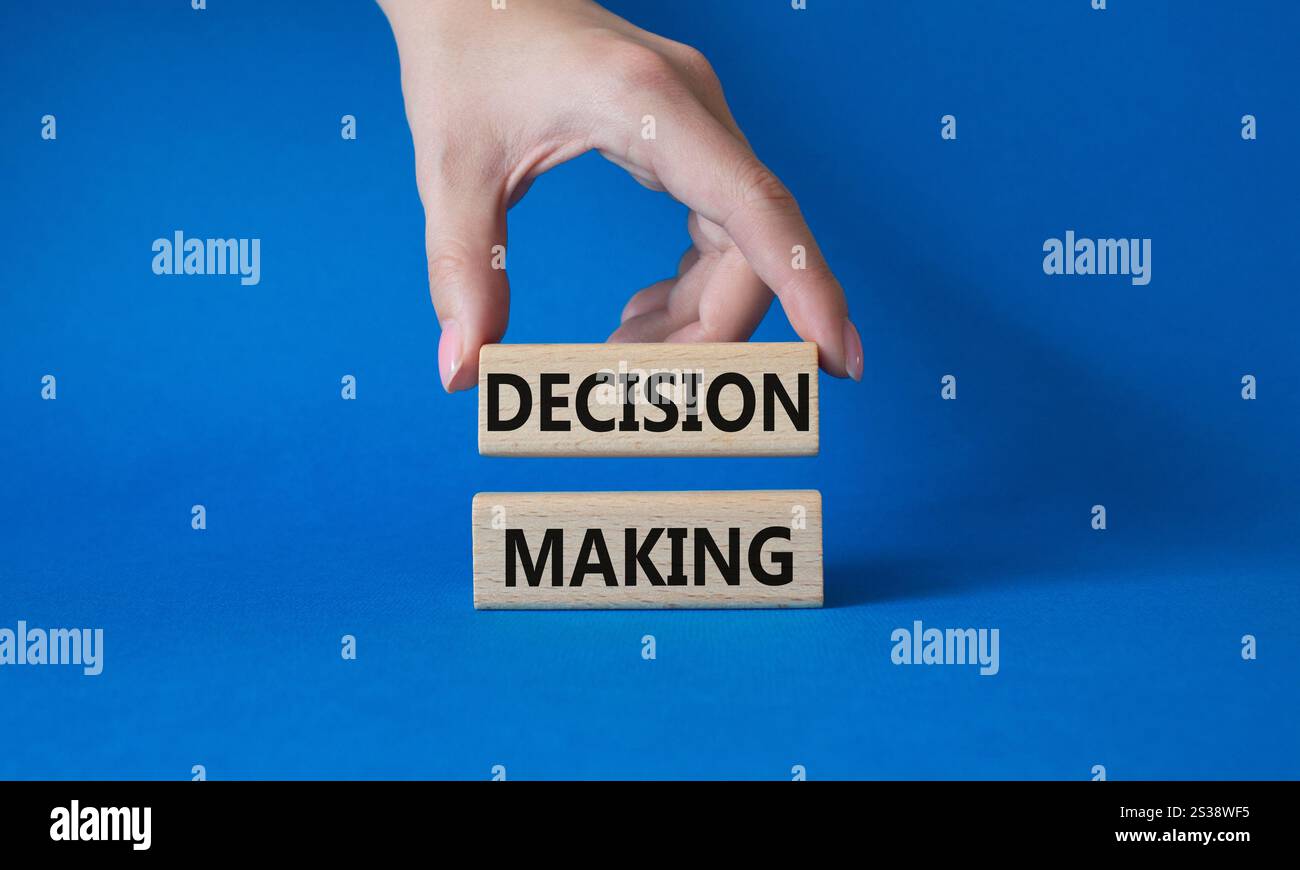Decision making symbol. Wooden blocks with words Decision making ...