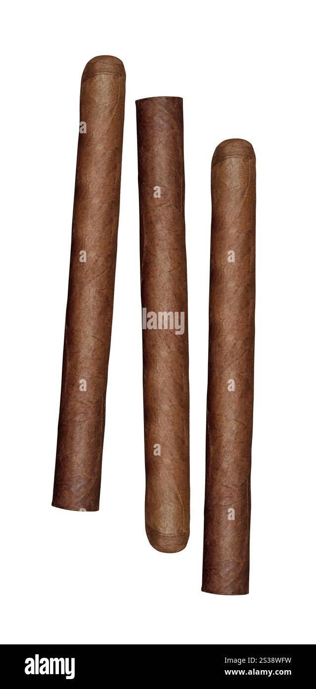 long cigars isolated on white Stock Photo - Alamy