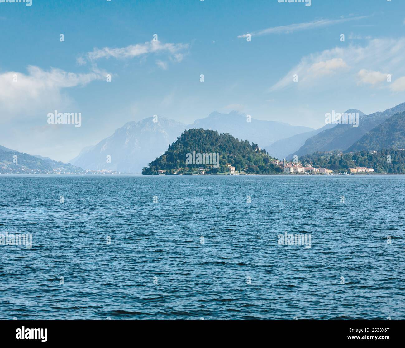Lake Como (Italy) summer coast view from ship board Stock Photo - Alamy