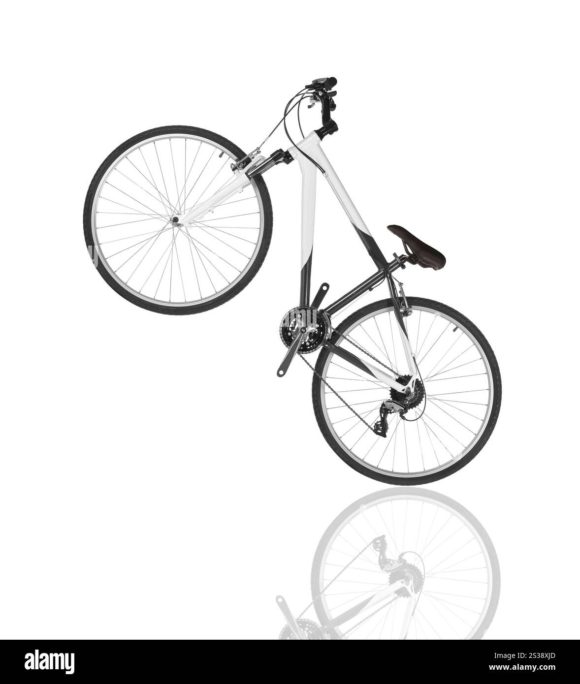 a white mountain bike isolated Stock Photo - Alamy