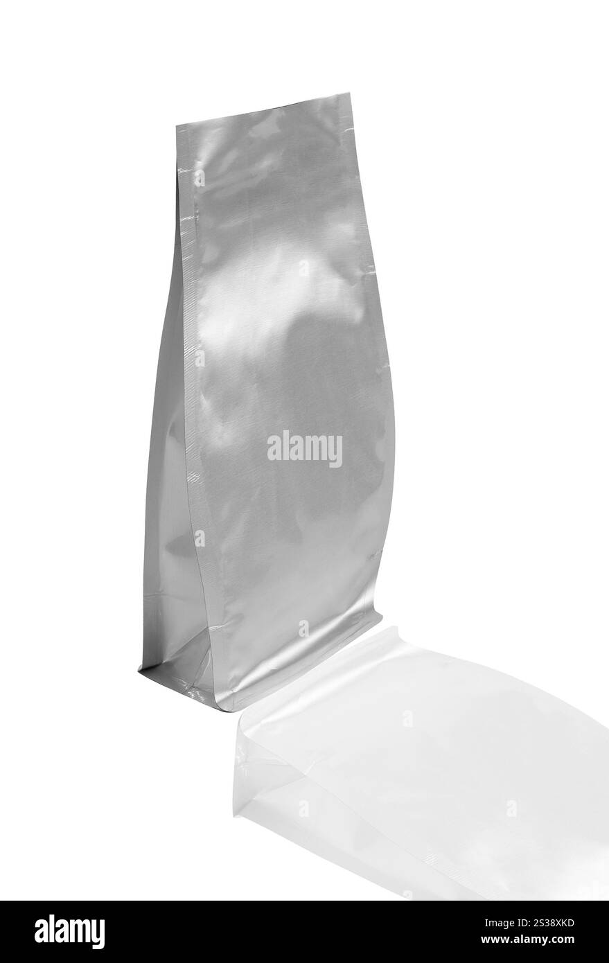 White foil packet paper Black and White Stock Photos & Images - Alamy