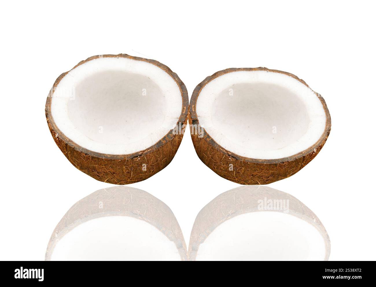 Coconut with half isolated on white. Coconut with half isolated Stock ...