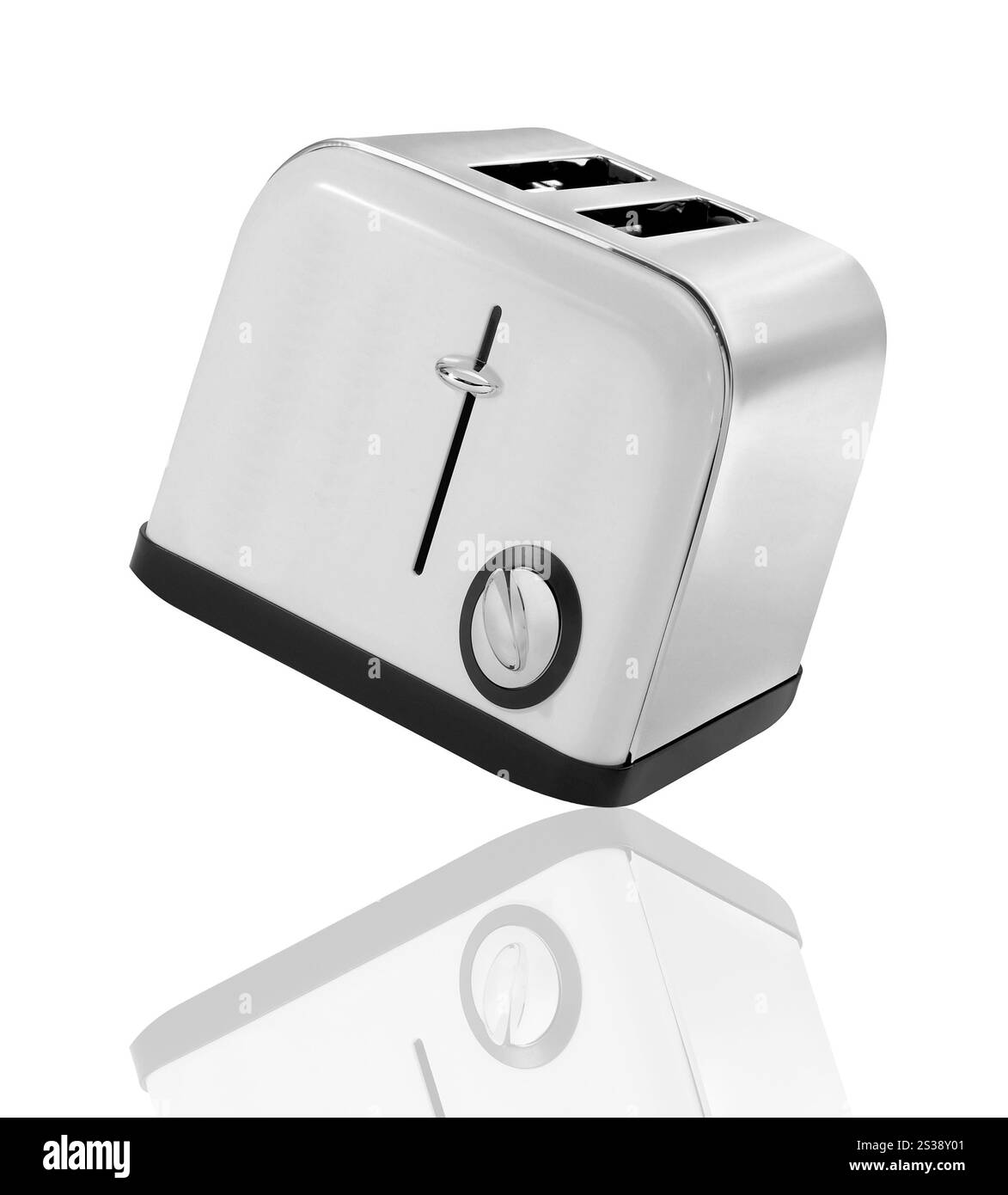 Common chrome toaster isolated on white background Stock Photo - Alamy