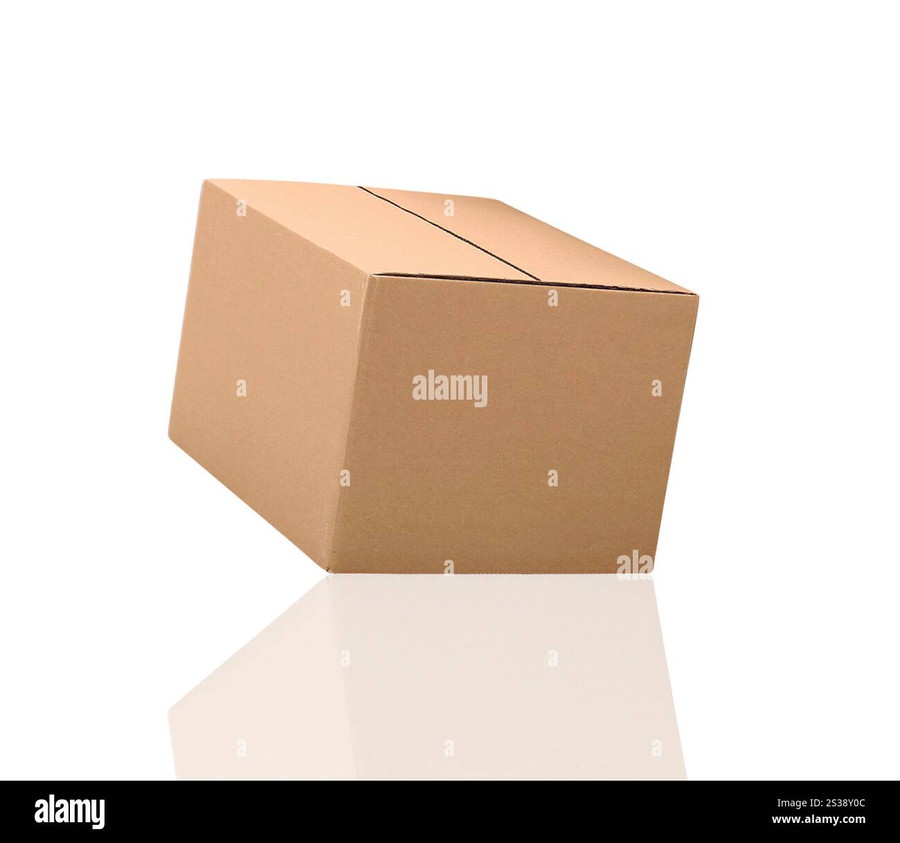 simple brown carton box isolated on white background Stock Photo - Alamy
