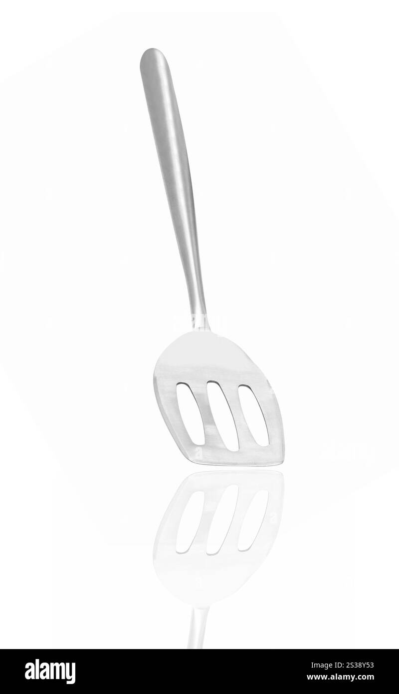 Large Stainless steel Kitchen spatula isolated on white background ...