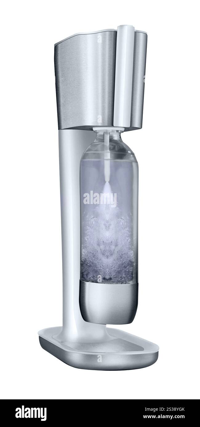 Sleek design soda maker for carbonating water, displayed isolated on a ...