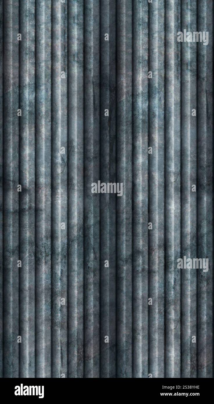Vintage corrugated metal texture with grungy, aged, metallic ...