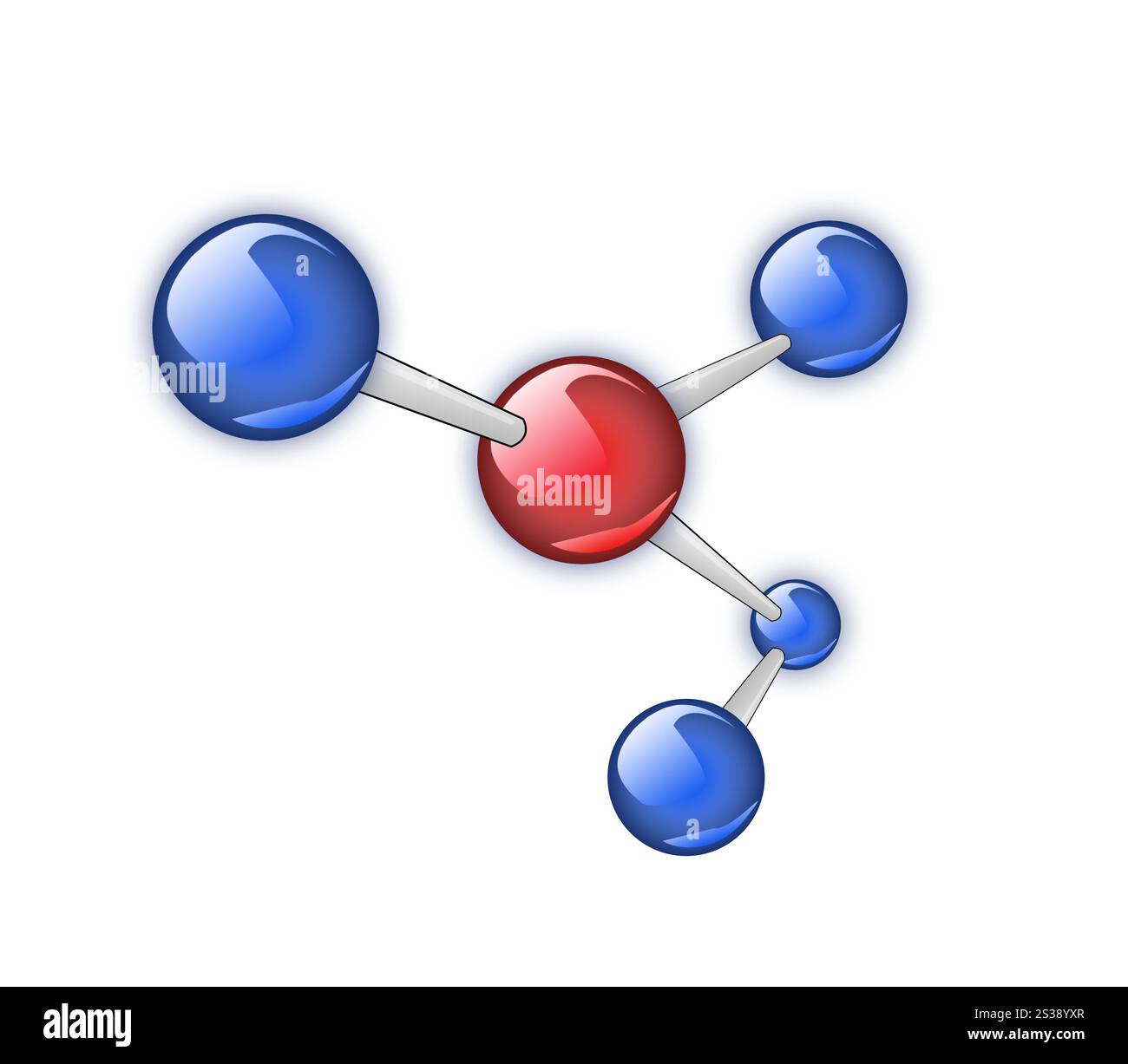 Detailed 3d illustration of water molecule with molecular structure ...
