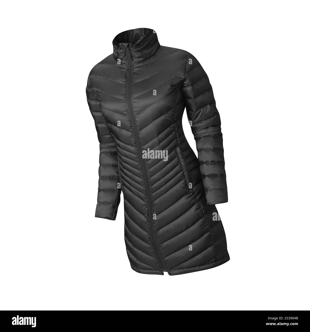 Winter jacket isolated stylish Black and White Stock Photos & Images ...