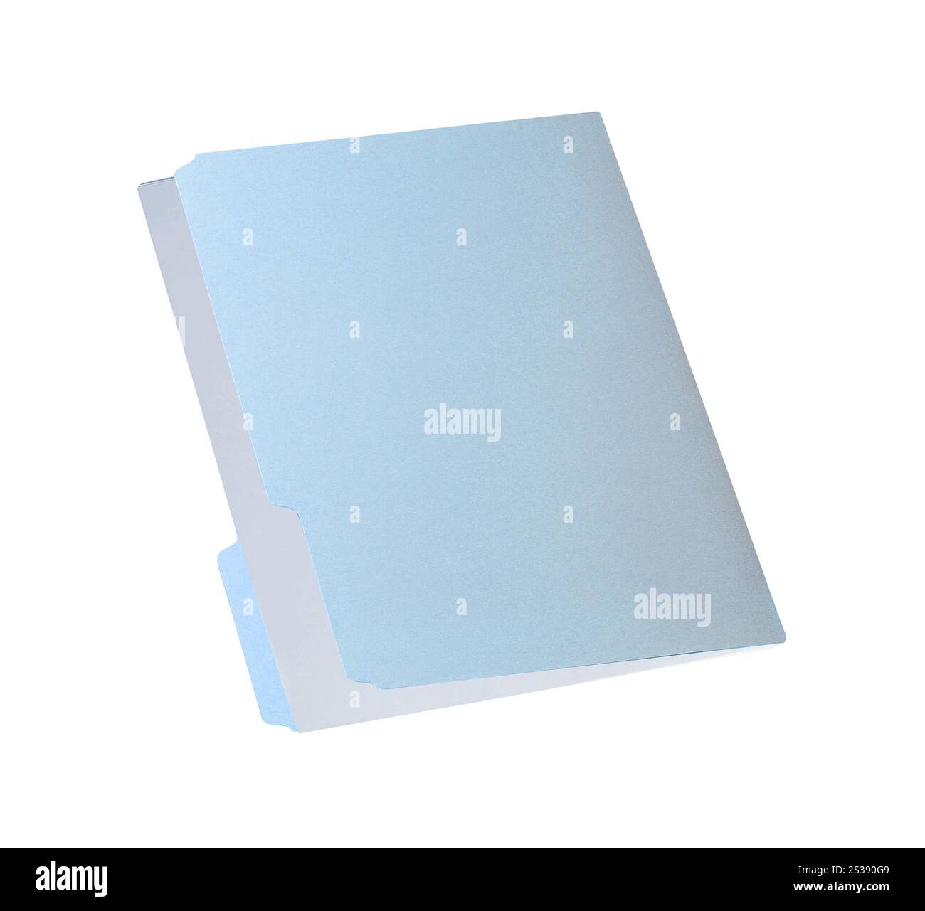 Blank blue card folder file with paper Stock Photo - Alamy