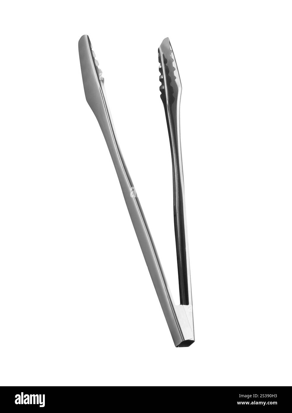Stainless steel ice tongs isolated on white Stock Photo - Alamy