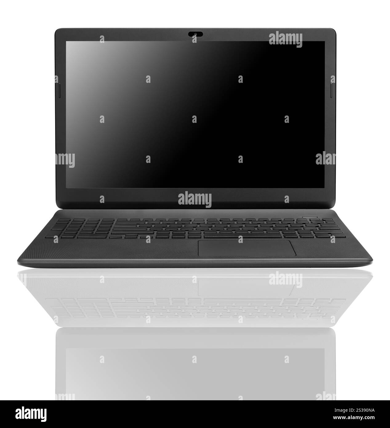 Front view modern laptop Black and White Stock Photos & Images - Alamy