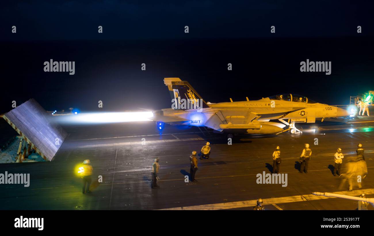 250107-N-TD381-1329 SOUTH CHINA SEA (Jan. 7, 2025) - An EA-18G Growler ...