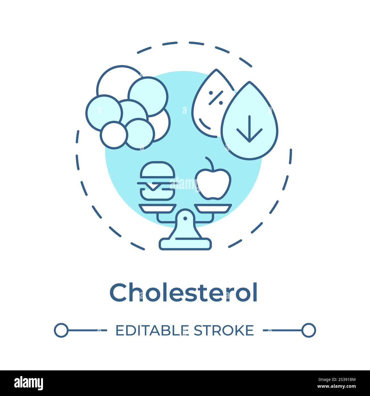 Cholesterol soft blue concept icon Stock Vector Image & Art - Alamy