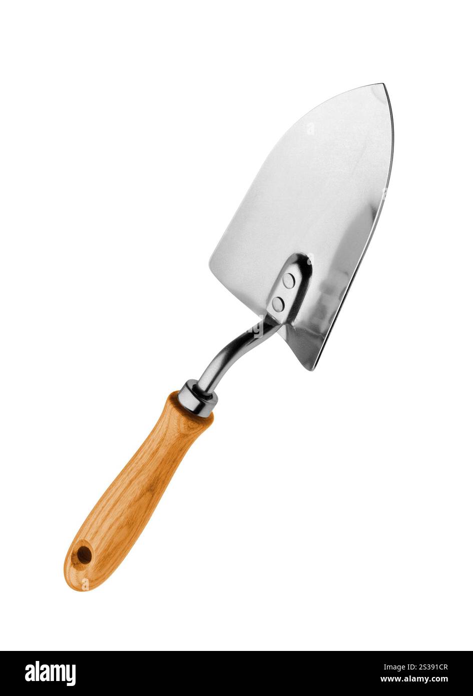 trowels with wooden handles isolated on white background. trowels with ...