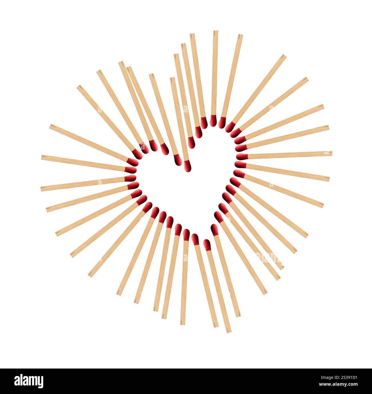 heart from matchsticks isolated on white. heart from matchsticks Stock ...