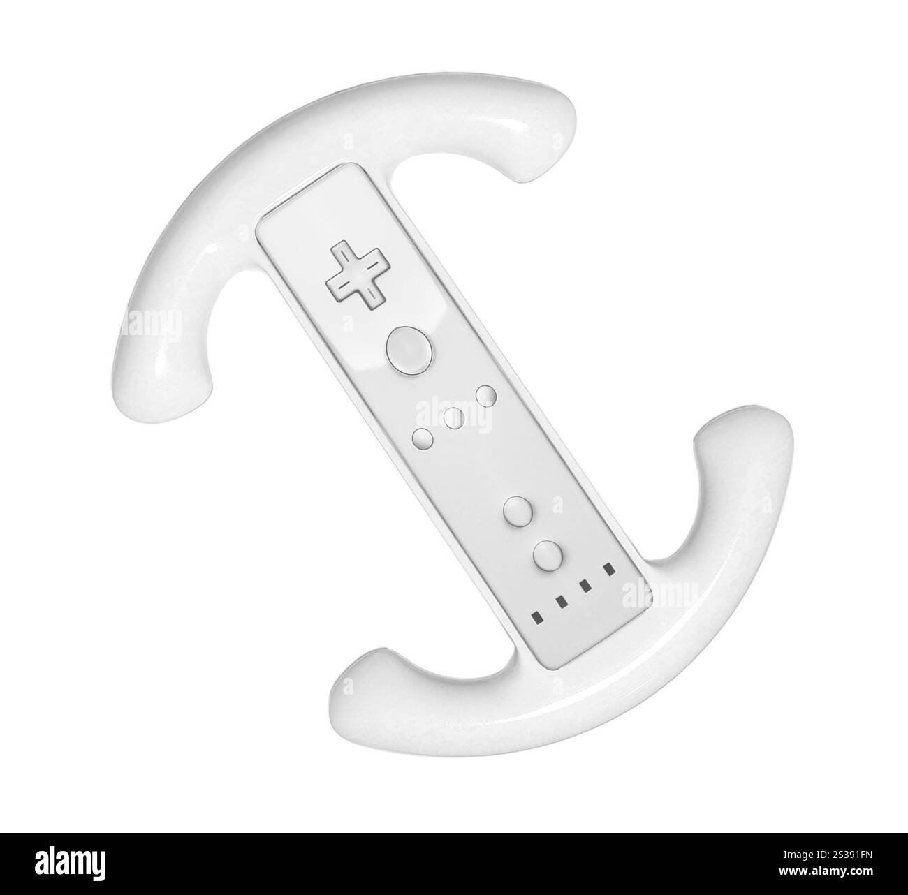 Computer steering wheel Isolated on white. Computer steering wheel ...