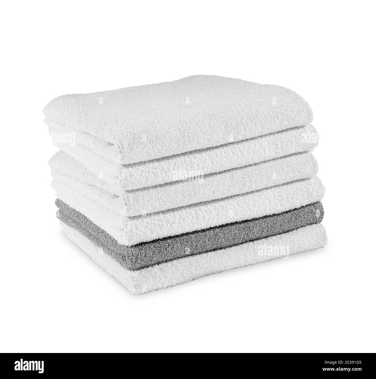 Towel stack isolated on white background. Towel stack Stock Photo - Alamy