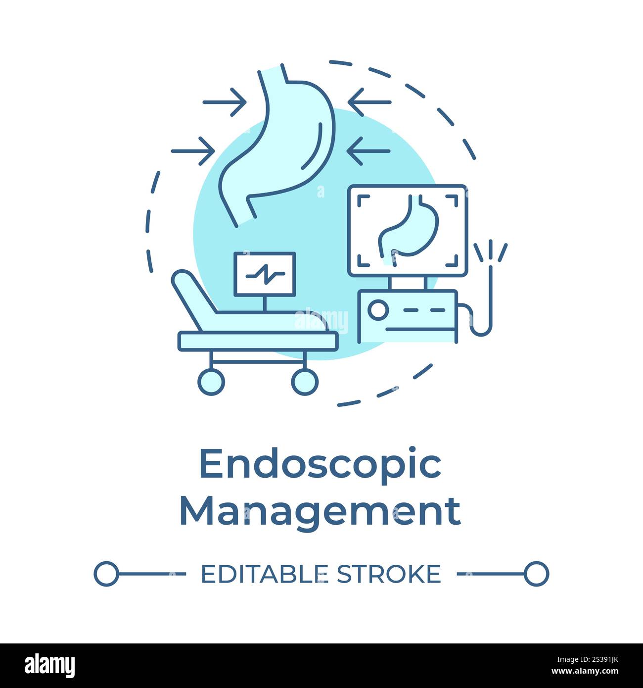Endoscopic management soft blue concept icon Stock Vector Image & Art ...