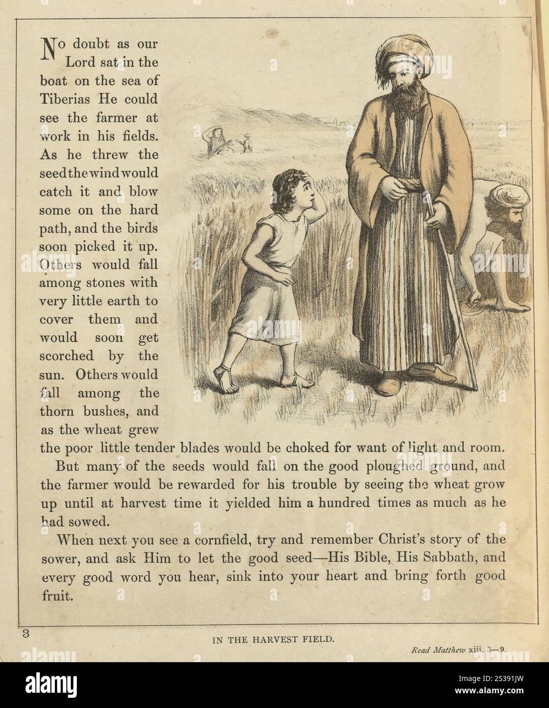 Victorian childrens story book page, Biblical, MAtthew XIII in the ...