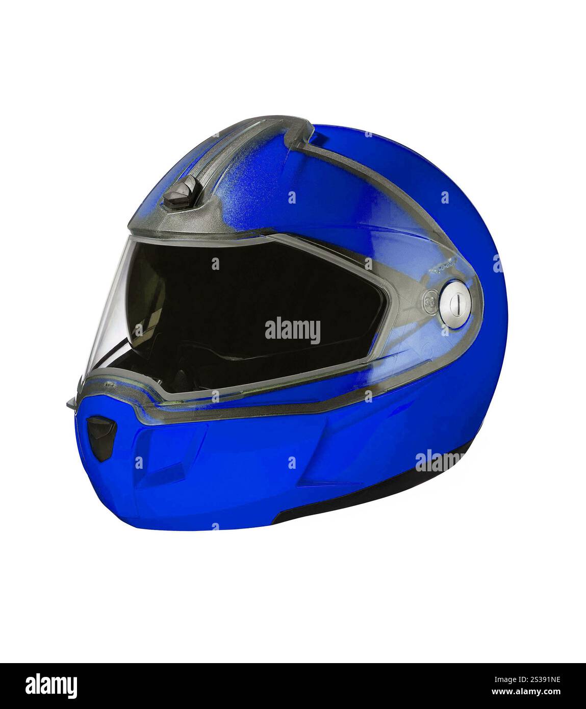 blue shiny motorcycle helmet Isolated Stock Photo - Alamy