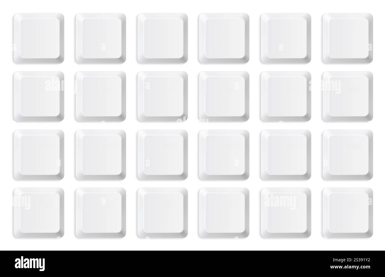 blank keyboard buttons isolated on white background. blank keyboard ...