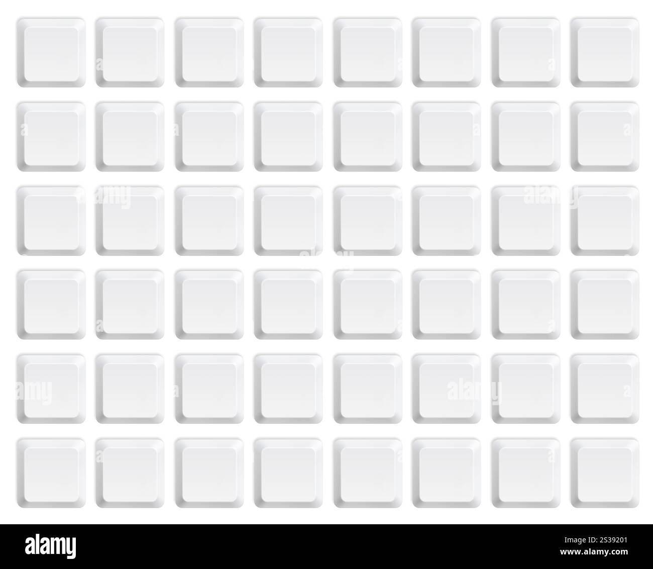 blank keyboard buttons isolated on white background Stock Photo - Alamy