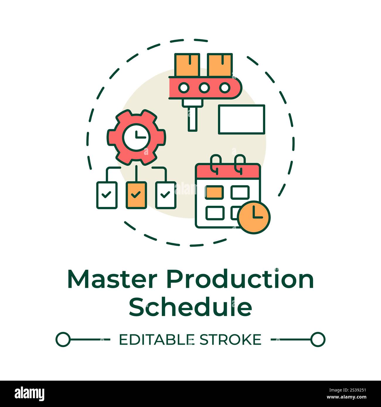 Master production schedule multi color concept icon Stock Vector Image ...