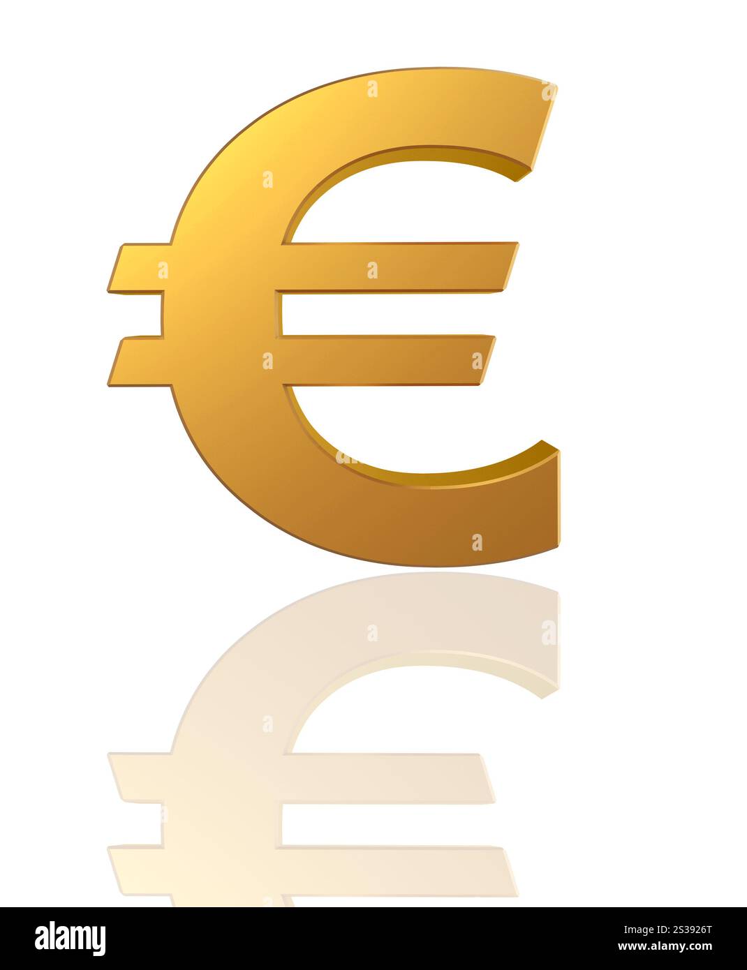 Gold euro sign isolated on white background. Gold euro sign Stock Photo ...