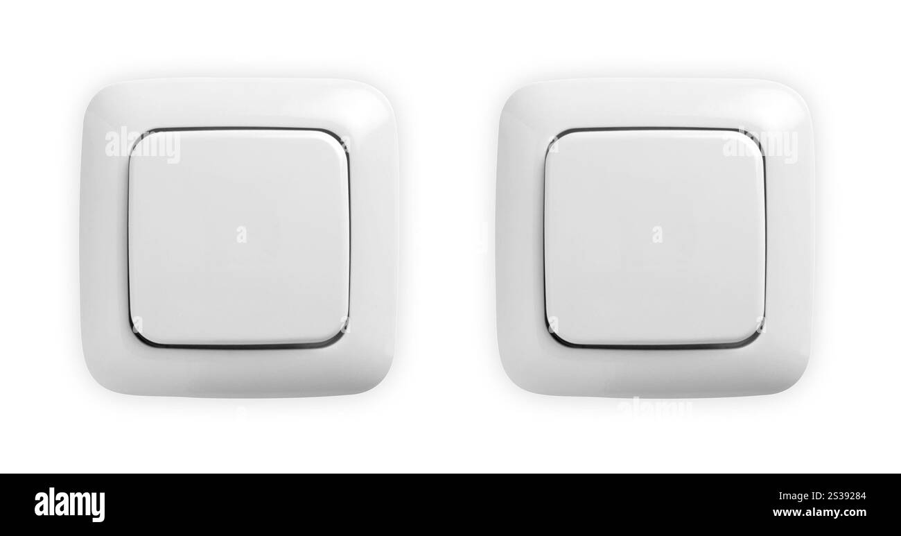 White light switches isolated on white background. White light switches ...
