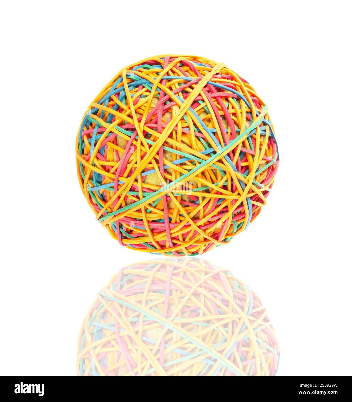 colorful ball of rubber bands isolated on white background. colorful ...