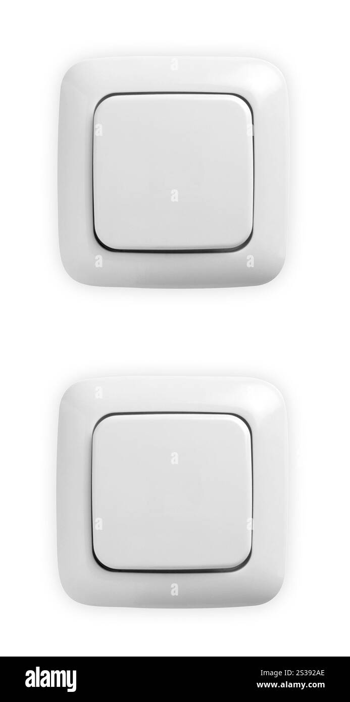 White light switch isolated on white background. White light switch ...